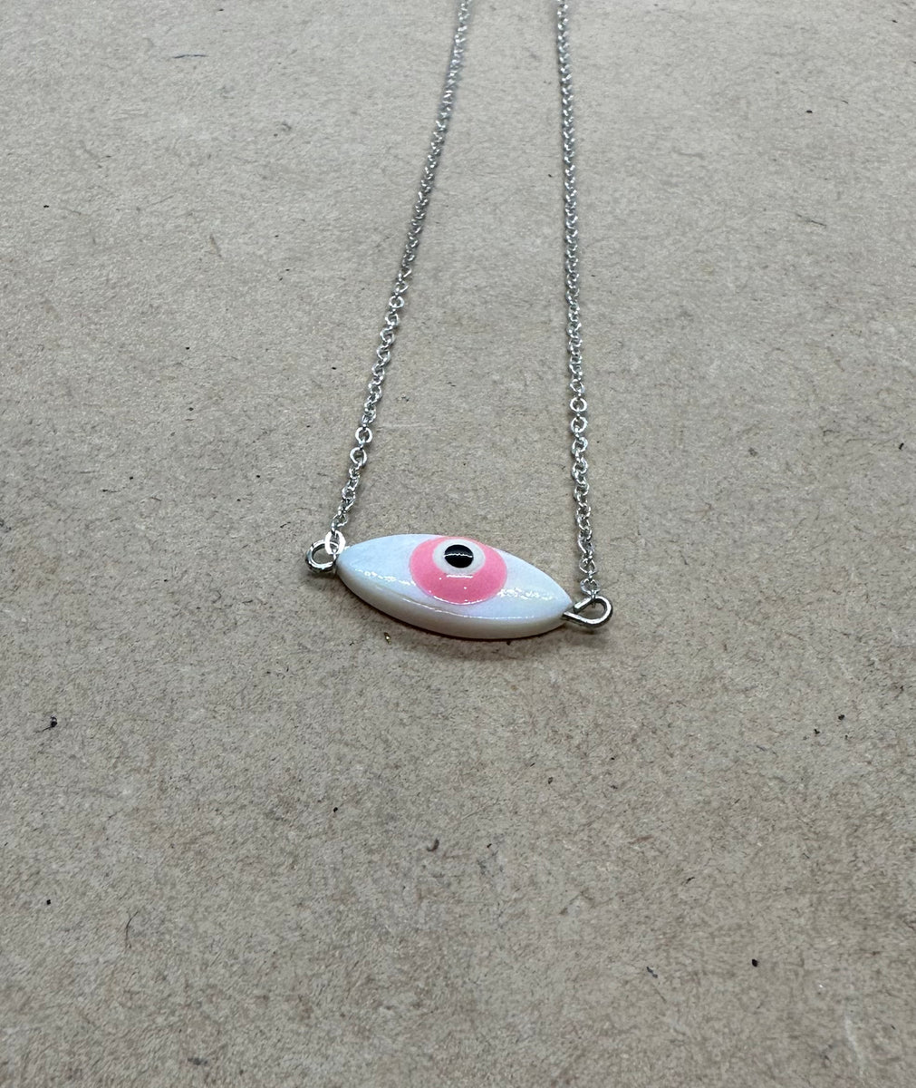 Mother of Pearl Evil Eye Necklace – Crystal Box