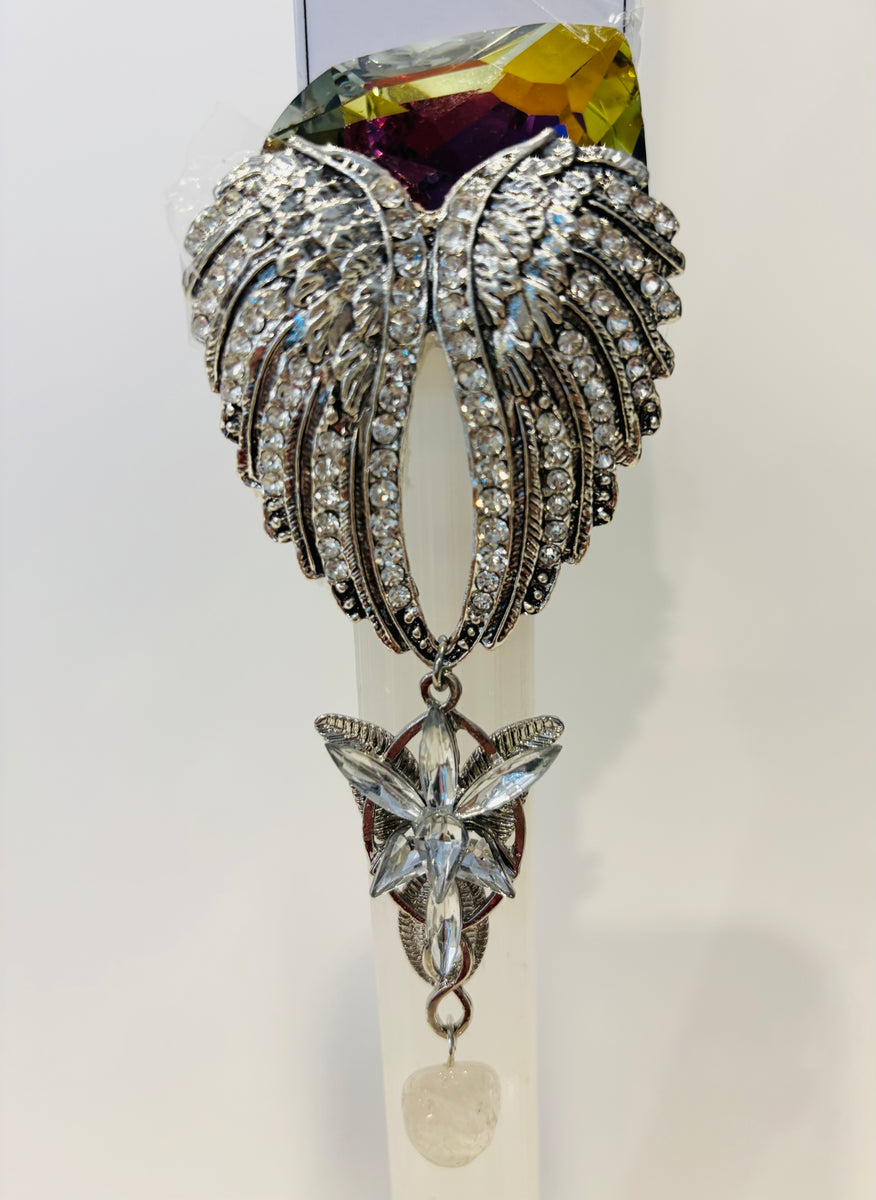 Selenite Angel Stand 23cm – Crystal Box Brisbane