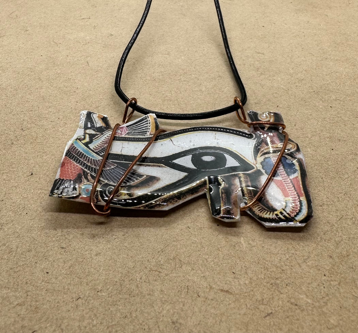 Handmade Eye of Horus Necklace with Copper – Crystal Box