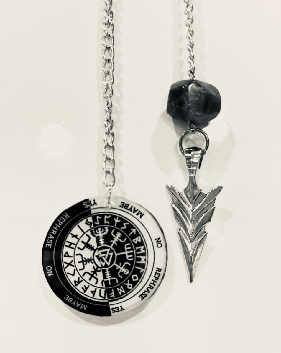 Viking Pendulum Board with Labradorite Arrow 3 – Crystal Box