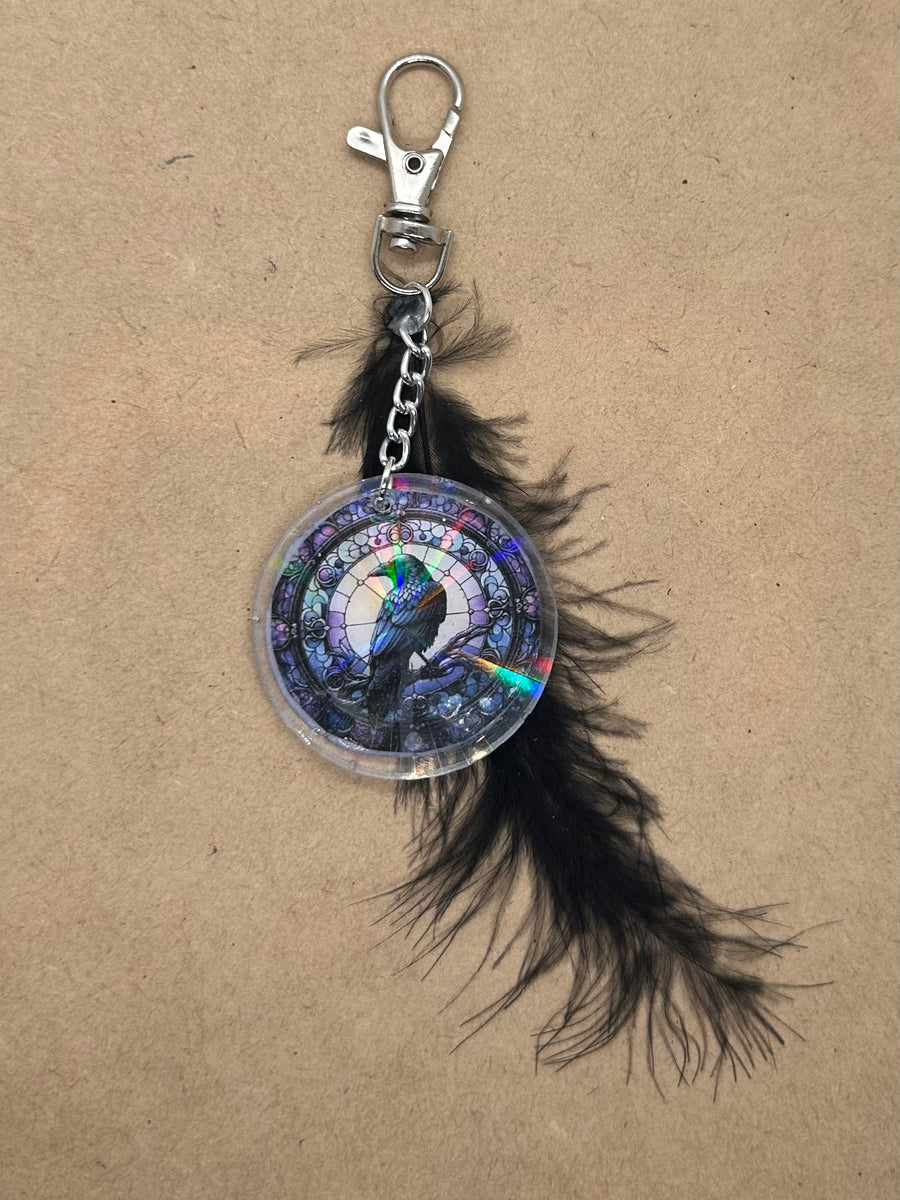 Crow Spirit Animal Keyring – Crystal Box Brisbane